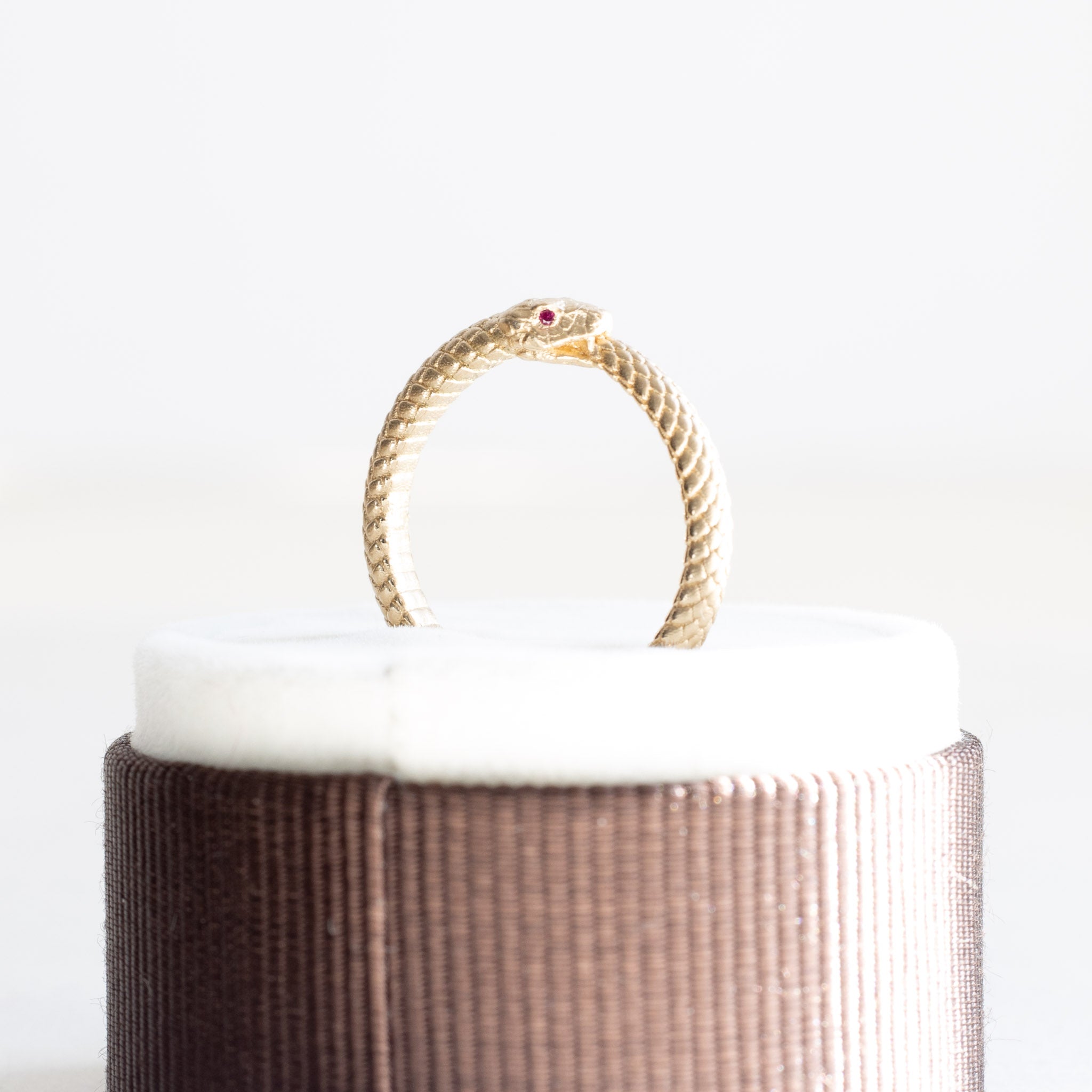 14k Serpent Ruby Ouroboros Ring – Rose & Choc