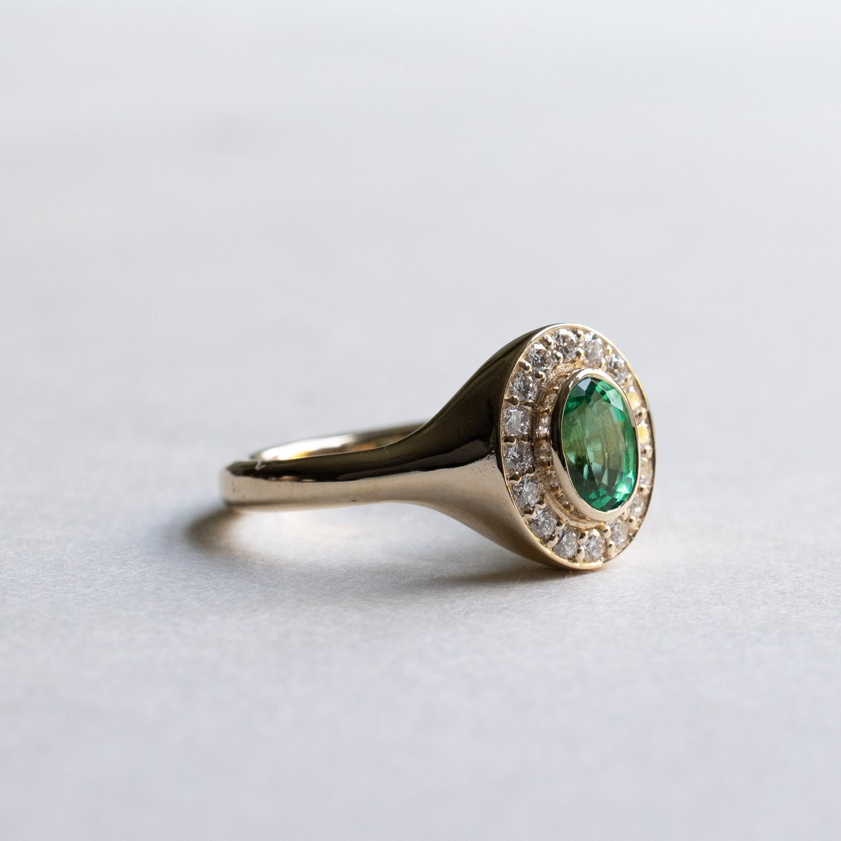 0.825 carat Emerald Signet Ring – Rose & Choc
