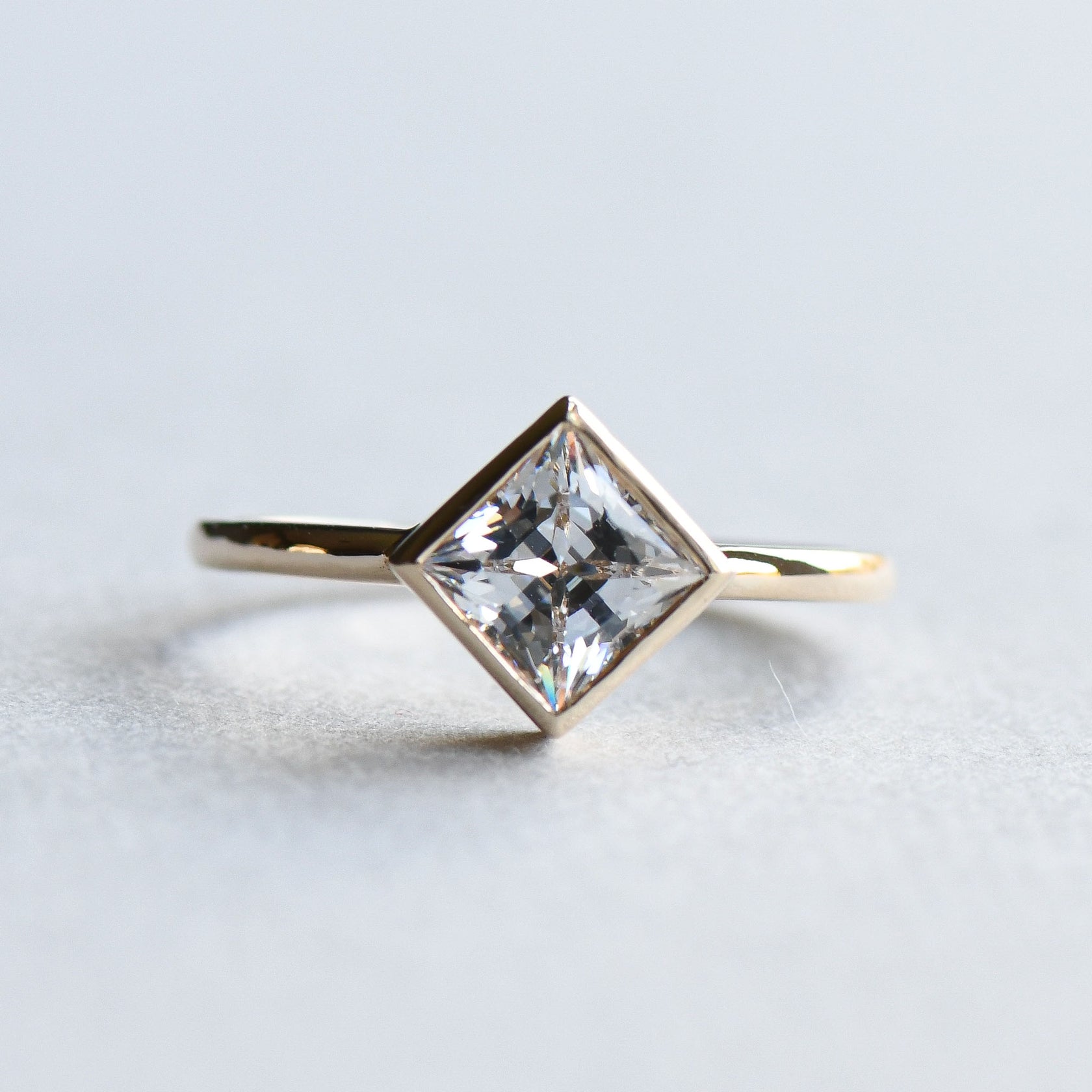 14k Princess Cut Ring – Rose & Choc