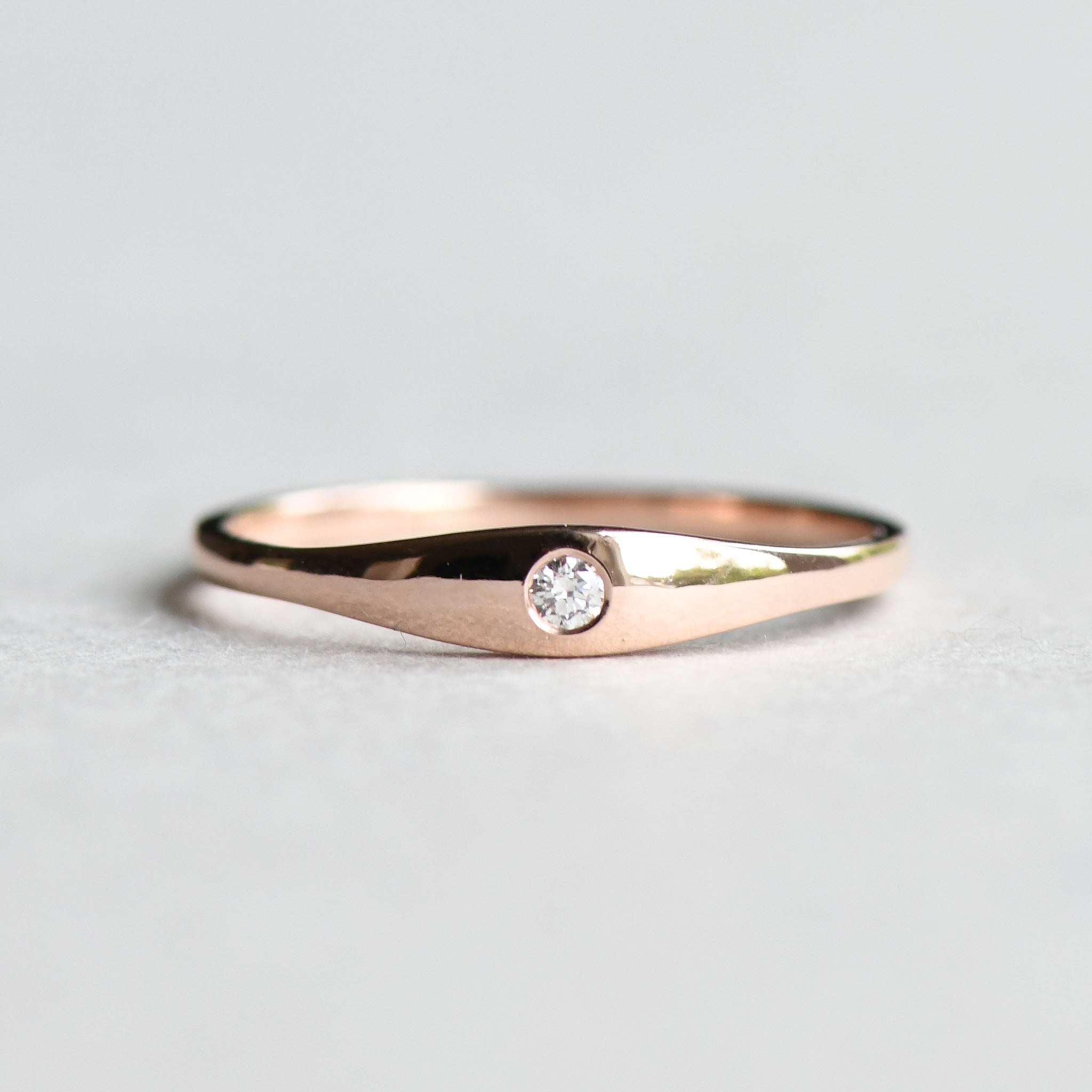 14k Flush Diamond Ring – Rose & Choc